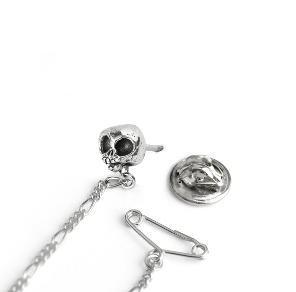 Silver Skull pin and safety chain – Candice Tripp